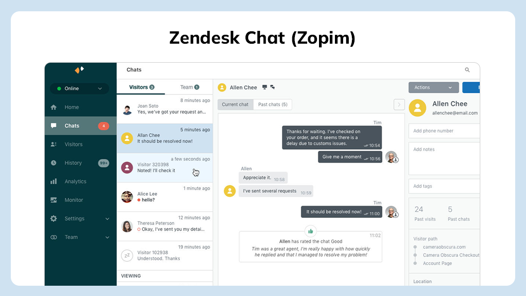 Shopaccino Apps - Zendesk Chat Integration with Shopaccino